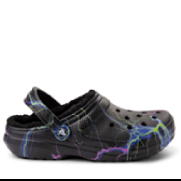 CROCS | Shoes | Crocs Classic Fuzzlined Clog Black Lightning Size M4 ...